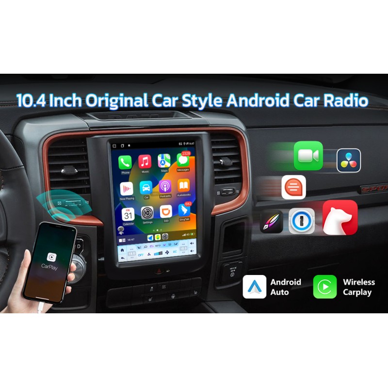 Android 11 Car Stereo Radio for Dodge Ram 2013- 2017 2018 Auto 12.1 Inch Multimedia Video Player