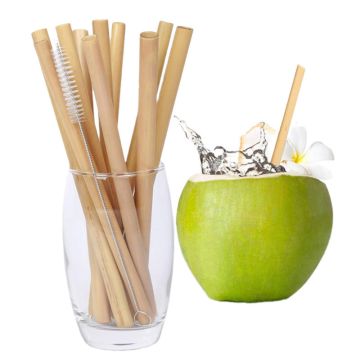 Quality Eco Friendly Disposable Bamboo Straws Reusable Drinking Straws Juice Usage for sale