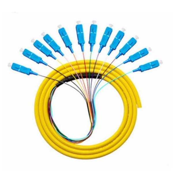 Quality 12 Core Fiber Optic Pigtail Sc APC Upc Fiber Simplex Pigtail Unjacketed Color for sale
