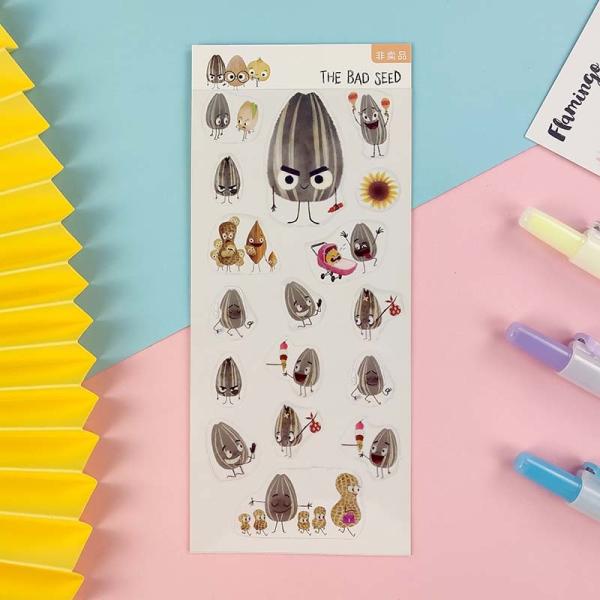 Quality Offset Printing Vinyl Cartoon Stickers Transparent PET PVC Hand Account Sticker for sale
