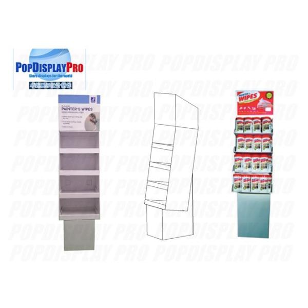 Quality Temporary Card Cardboard Floor Displays 140gsm Disinfectant Wipes for sale
