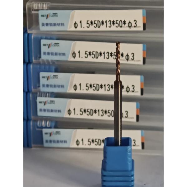 Quality High Performance Carbide Cutting Tool , Carbide Drill , 3D Drill/5D Drill , G-External Coolant Drill- 5D , Φ1.5 X 5D X 13 X 50 X Φ3mm for sale