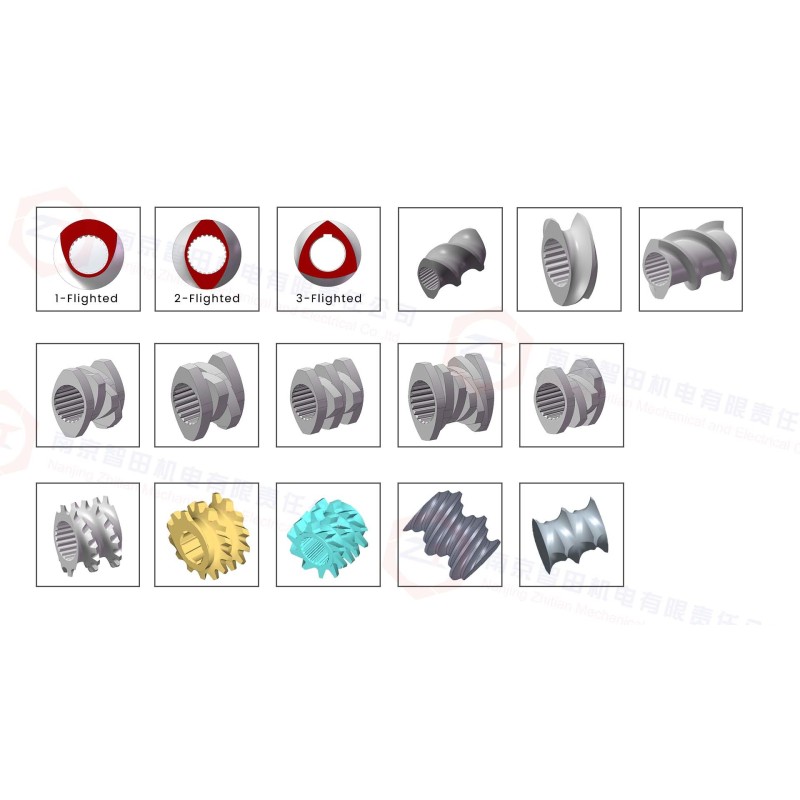 High-precision modular screw elements for twin screw extruders, made from wear and corrosion resistant materials