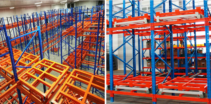 Push Back Pallet Rack High Density Warehouse Storag Rack
