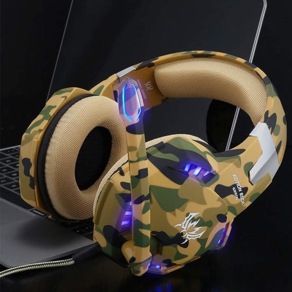 Quality Kotion Each G2600 50mm 2.2m Camouflage Gaming Headset for sale