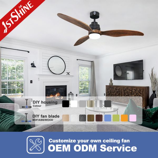 Quality New Arrival DC Motor 3 Solid Blades Decorative Led Ceiling Fan With Light for sale