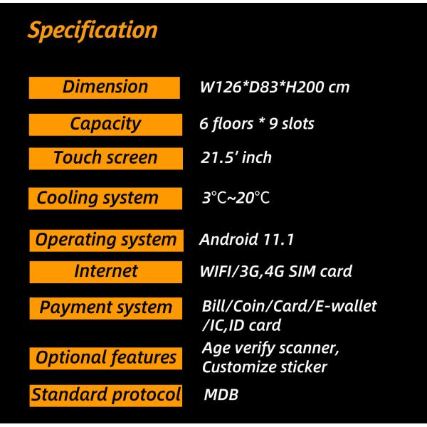 Quality Hot Selling 22 Inch Touch Screen Snack Drink Vending Machine With Cooling System for sale