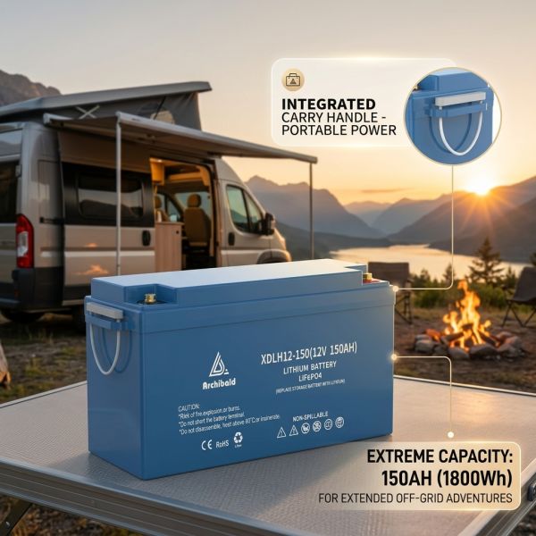 Quality 12V 150AH LiFePO4 Camper Van Lithium Battery 1920Wh Extended Range for Long Trip Motorhome Camping for sale