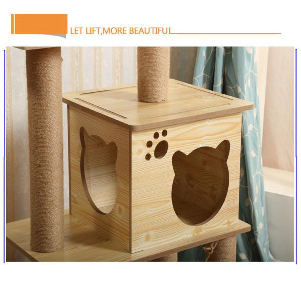 Quality Soft Plush Detachable MDF Wooden Cat Tree for sale