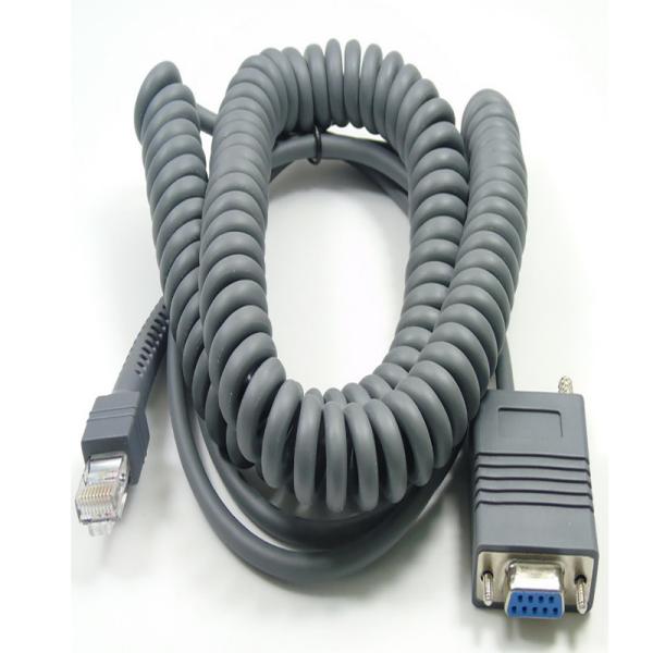 Quality 5M Coiled LS2208 Serial Cable DB9 Female RS232 RJ48 For Barcode Scanner for sale