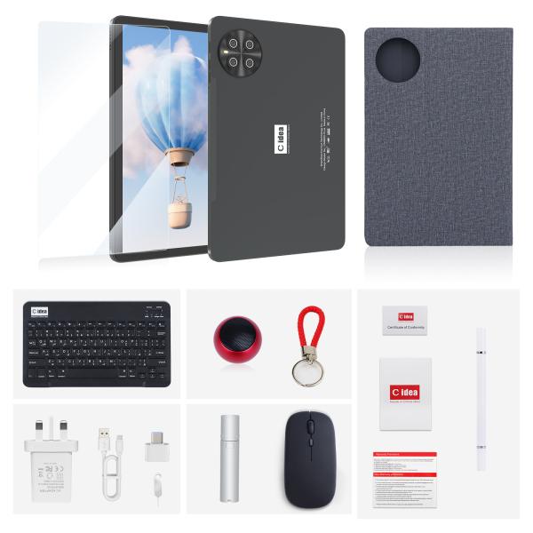 Quality C Idea 10.1 Inch Tablet PC Android 15 Tablet With Keyboard And Mouse CM8800plus Gray for sale