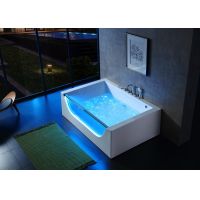 Quality 2 Person Front LED Glass Corner Bathtub With Massage Function for sale