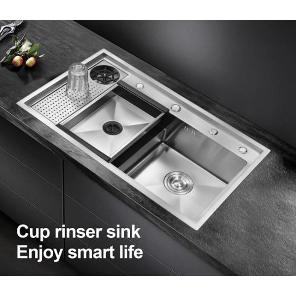 Quality 31 Inch Stainless Steel Kitchen Sink Glass Rinser Cup Washer for sale