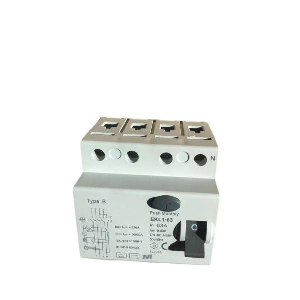 Quality DC 6mA 4P Residual Type B RCCB Circuit Breaker For Wallbox Charger IP20 for sale