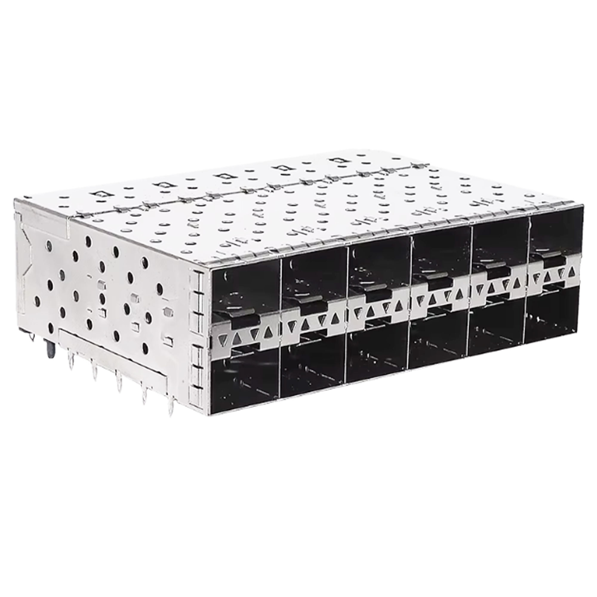 Quality SFP Cage 2X2 with Light PIPE SFP Connector Dust Cover Fiber Optic Module for sale