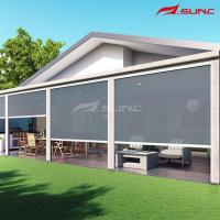 Quality Aluminum Roof Pergola Motorized Panel Track Blinds Wind Proof for sale