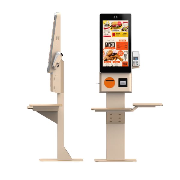 Quality 23.8inch Touch Screen Display Self Checkout Kiosk Printer Scanner Cashless for sale