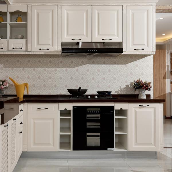 Quality Real Solid Wood Stock Cabinets North Europe Classic All Paint Solid Wood Modular Kitchen for sale