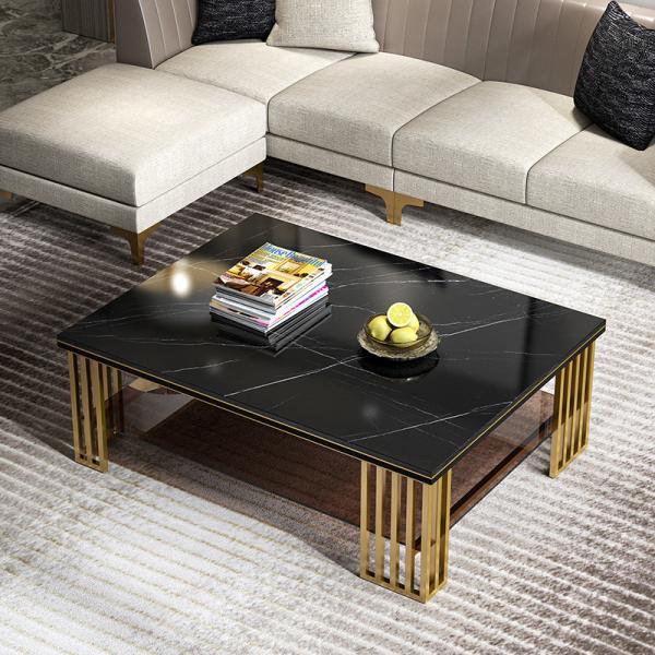 Quality Home Use Rectangle Coffee Table Mirror Finish Tea Table Marble Top for sale