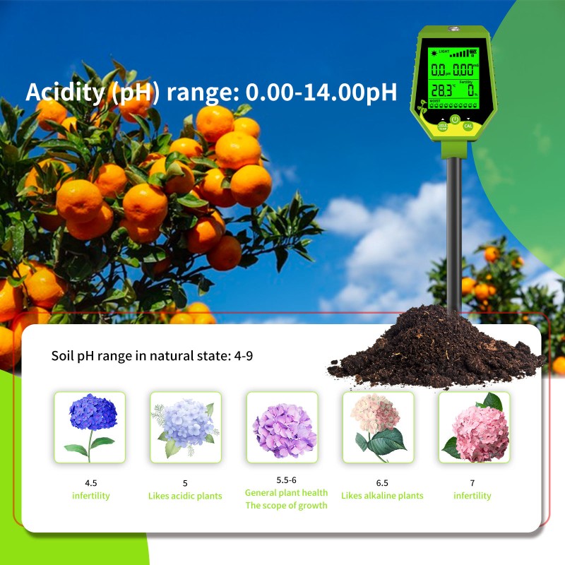Quality 6- In -1 Soil Tester Soil / EC / Humidity / Fertility / Light / Temperature Soil for sale