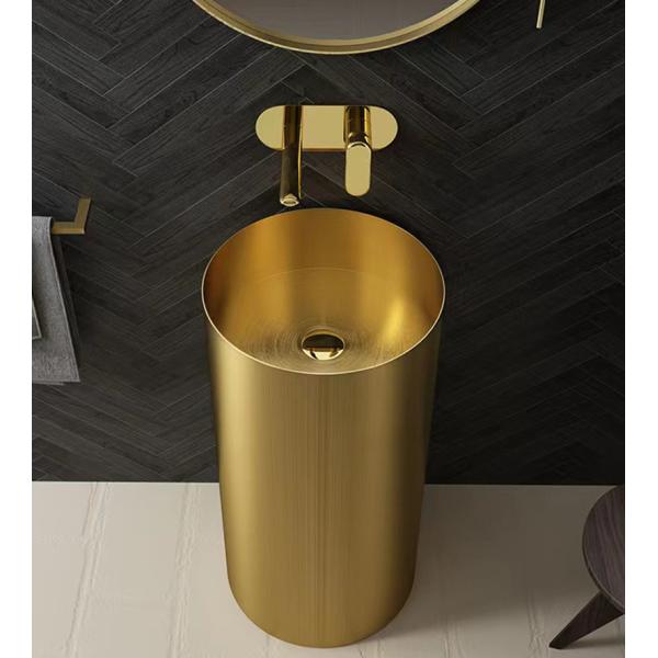 Quality Luxury Metal Sink Pedestal , Freestanding Pedestal Basin Stainless Steel 304 for sale