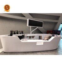 Quality Solid Surface Airport Reception Desk Easy Repairable SGS Certification for sale