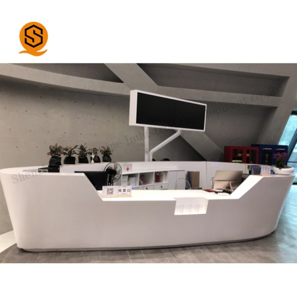 Quality Solid Surface Airport Reception Desk Easy Repairable SGS Certification for sale