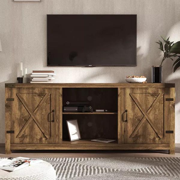 Quality Farmhouse Entertainment Center TV Stand Luxury Modern Cabinet TV Console for sale