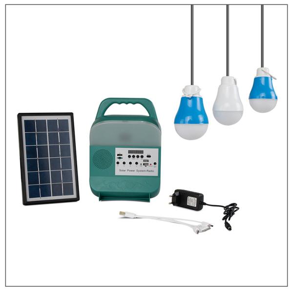 Quality IP55 6000mah 3 Watt 6 Volt Solar Radio Light Kit For Camping for sale