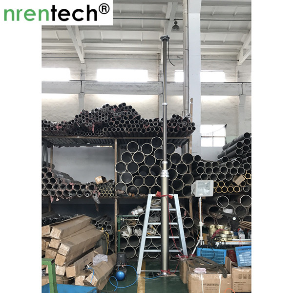 9m lighting pneumatic telescopic mast/ inside wires/ pneumatic lifting ...