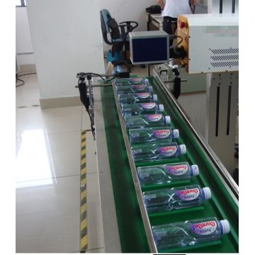 Quality 30W Flying Laser Marking Machine For Bottles On Conveyor Automation Line for sale