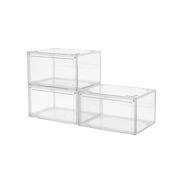 Quality Acrylic Magnetic Stackable Shoe Display Boxes Transparent for sale