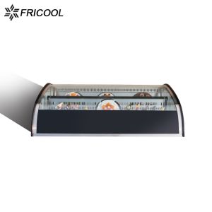 Quality 3.3CU.FT Countertop Curved Glass Refrigerated Bakery Dessert Display Case Cooler for sale