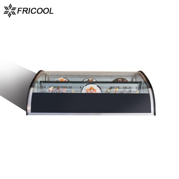 Quality 3.3CU.FT Countertop Curved Glass Refrigerated Bakery Dessert Display Case Cooler for sale