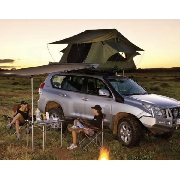 Quality Spacious 2-3 Person Dark Green Car Roof Top Tent Outdoor With Rainfly for sale