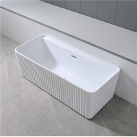Quality OEM White Freestanding Acrylic Bathtub Soaking 1700mm Rectangular for sale