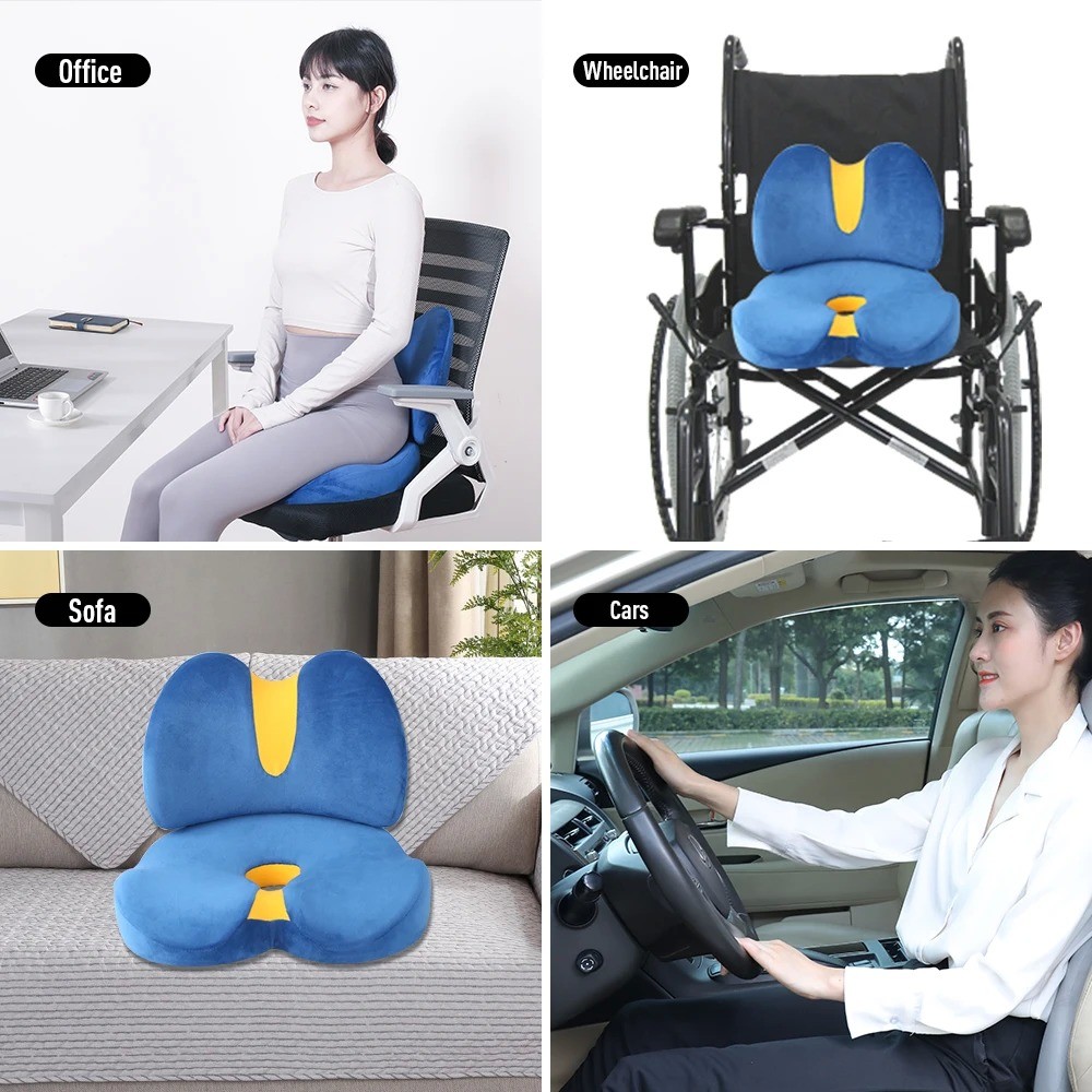 Quality 2 in 1 Memory Foam Seat Cushion with Back Support Cushion 35.2X41X9.5cm / 38 for sale