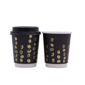 Quality Black Paper Coffee Cup Eco Friendly Compostable For Hot Chocolate Drinks for sale
