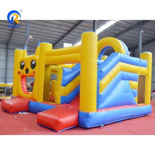 Quality OEM Accepted Design Pikachu Inflatable Bouncer Air Water Slide Jumping Bouncy for sale