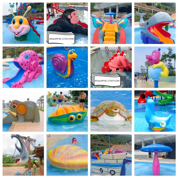 Quality Modern Kids Water Park Equipment Fiberglass Monkey Water Slide for sale