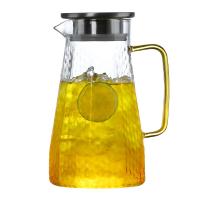 China 1400ml / 1700ml Glass Fridge Jug , Lightweight Tempered Glass Pitcher factory