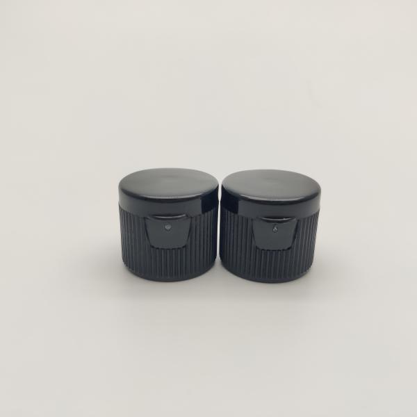 Quality Black Tiny Stripes 18/410 Plastic Flip Top Cap For Cosmetic Toner Bottle for sale