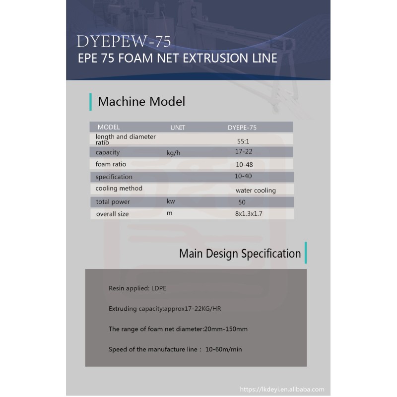 Plastic Net Making Machine Fully Automatic EPE Foam LDPE Customized 17-22KG/H AC Motor Single-screw 50kw
