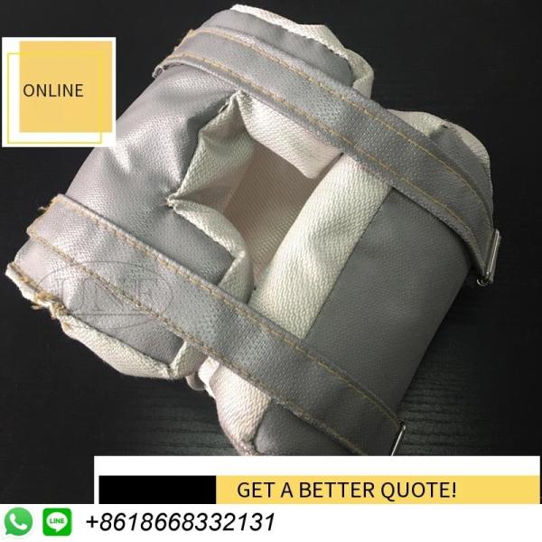 Quality Grey Silicone Fiberglass Flange removable insulation blankets 550 Degrees for sale