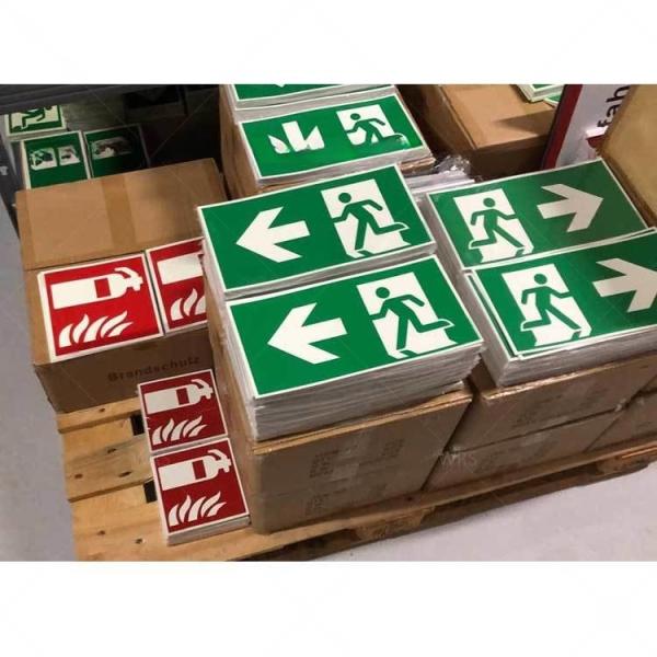 Quality Emergency Running Man Left/Right Photoluminescent Fire Exit Sign for sale