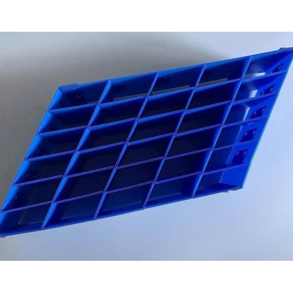 Quality Fireproof Plastic Hollow Sheet Blue 2440mm Plastic Dividers Box Crates for sale
