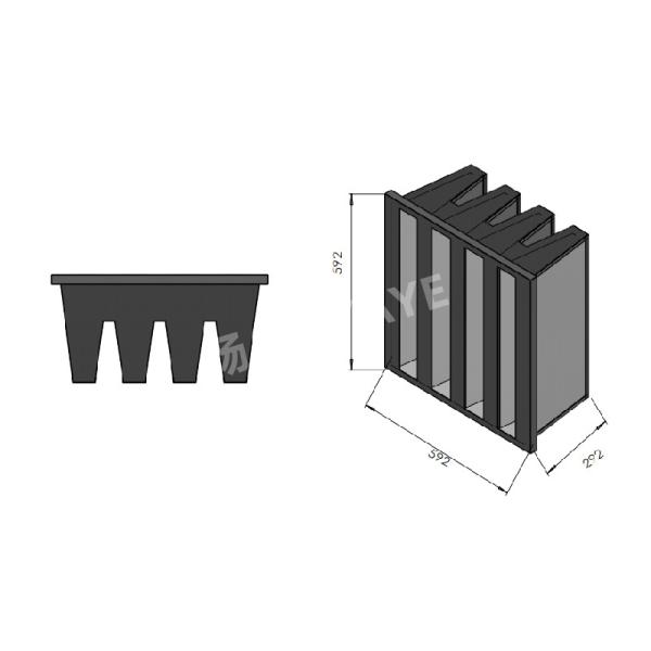 Quality 14sqm Area HEPA Media Filter V Bank Air Conditioner Filters for sale