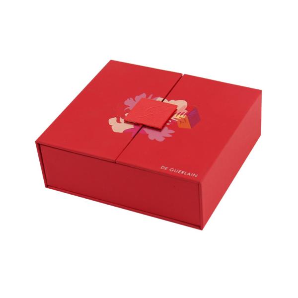Quality Custom Logo Double Door Design Magnetic Closure Paper Gift Lip Gloss Packaging Box with Foam Insert Rigid Boxes for sale