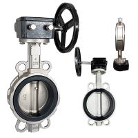 Quality NBR EPDM Soft Seal 304 Stainless Steel Manual Turbine Handle Butterfly Valve for sale
