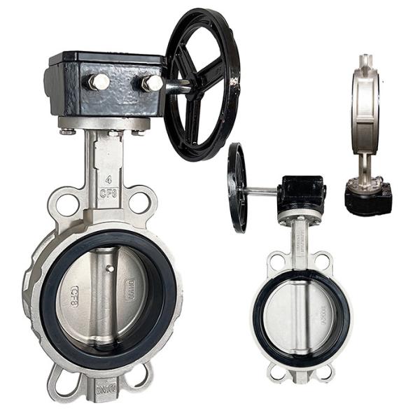 Quality NBR EPDM Soft Seal 304 Stainless Steel Manual Turbine Handle Butterfly Valve for sale